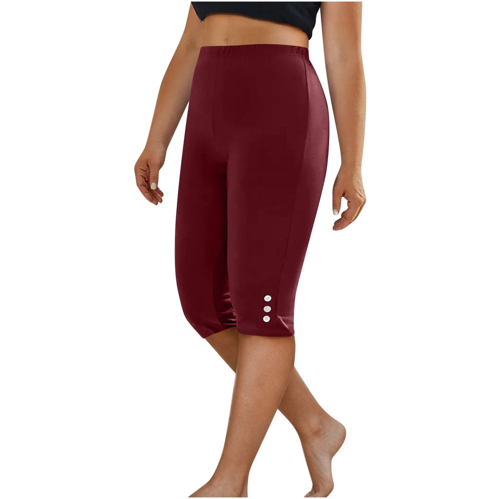 hotojiny Women's Capris Pants Casual High Waisted Workout Yoga Trousers ...