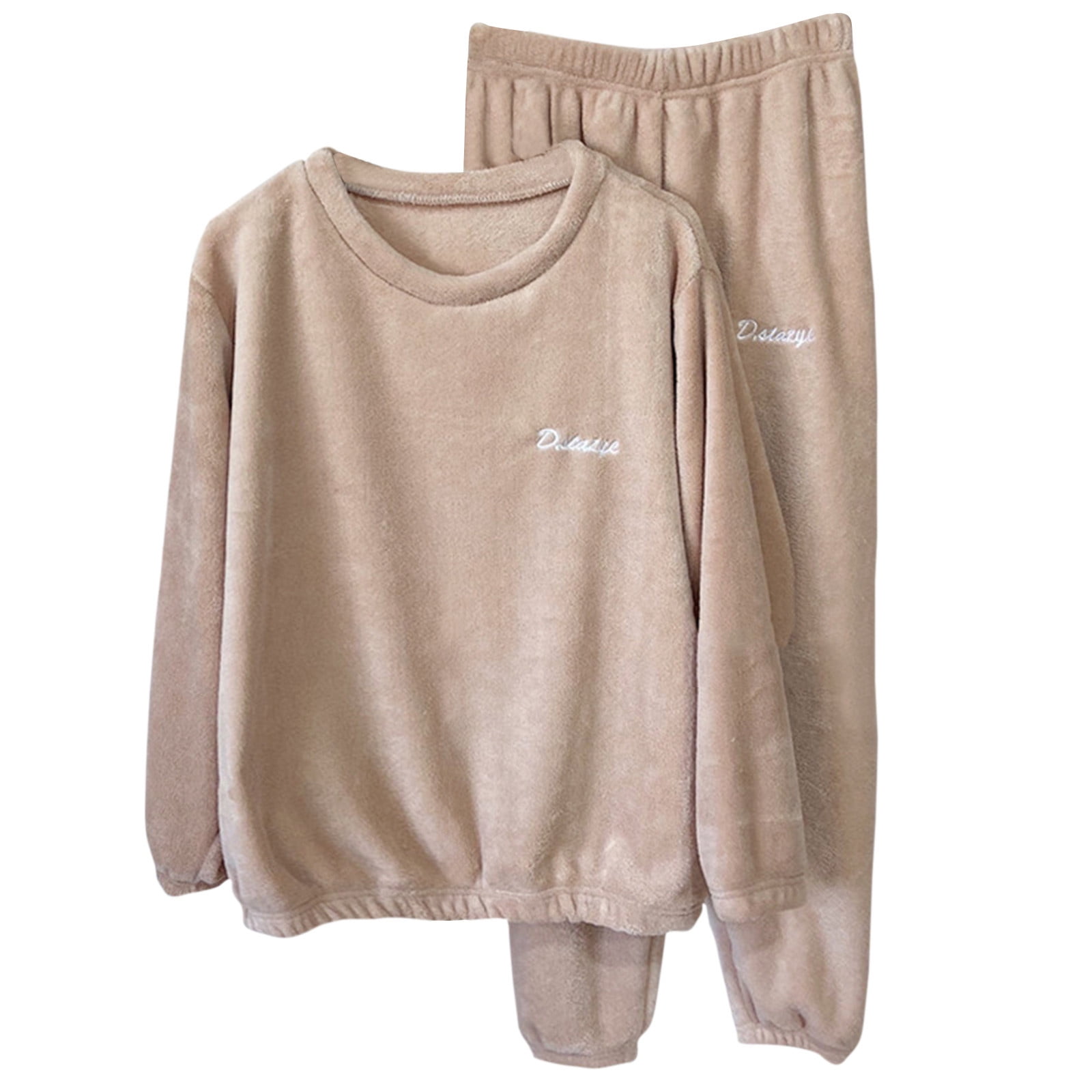 hotojiny Women's Fleece Pajama Sets 2 Piece Pjs Soft Cozy Fleece Oversized Pullover Pants Sets ...