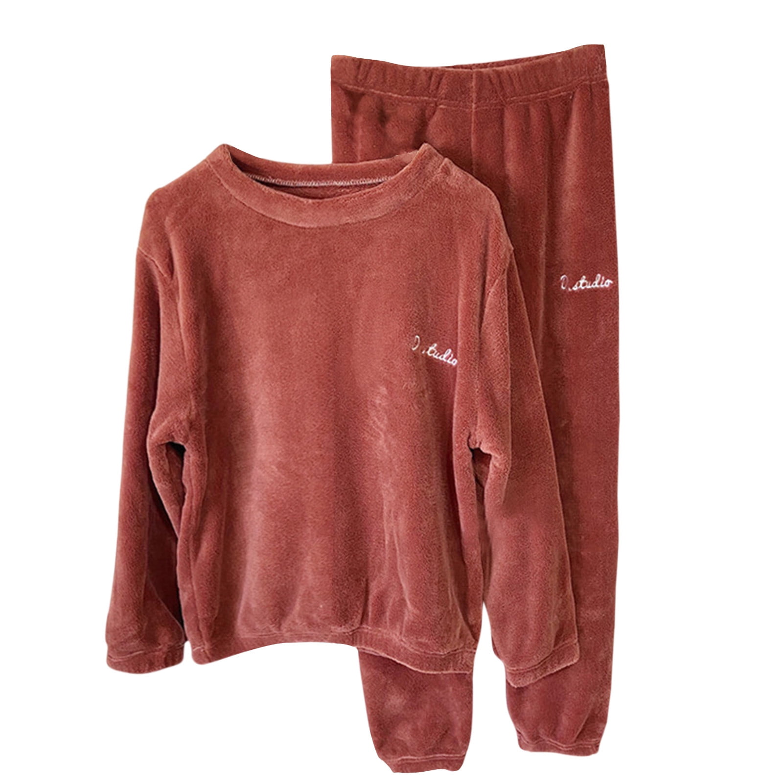 hotojiny Women's Fleece Pajama Sets 2 Piece Pjs Soft Cozy Fleece Oversized Pullover Pants Sets ...