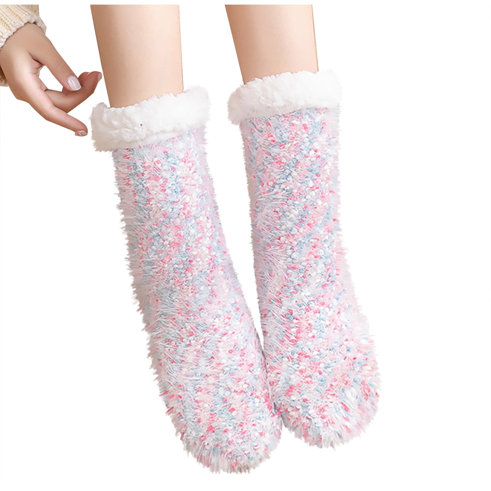 hotojiny Women's Fuzzy Socks Christmas Gifts Plush Soft Warm Fall ...