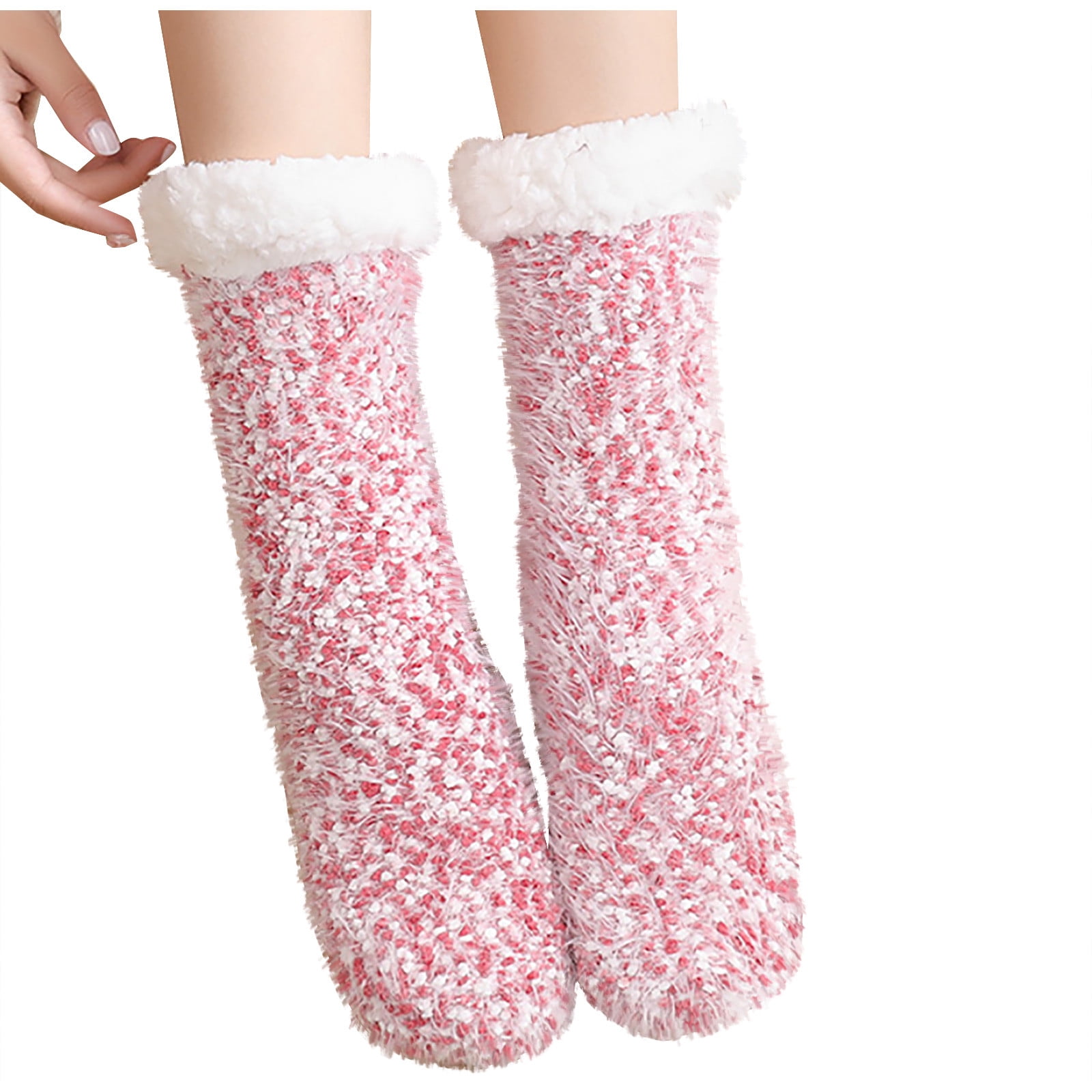 hotojiny Women's Fuzzy Socks Christmas Gifts Plush Soft Warm Fall ...