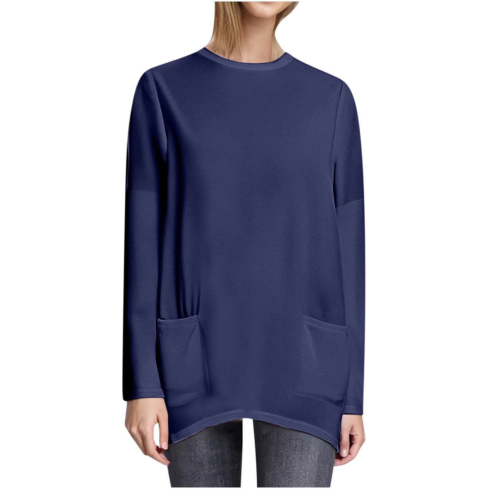 hotojiny Women's Spring Tops Long Sleeve Shirts 2025 Fashion Crewneck ...