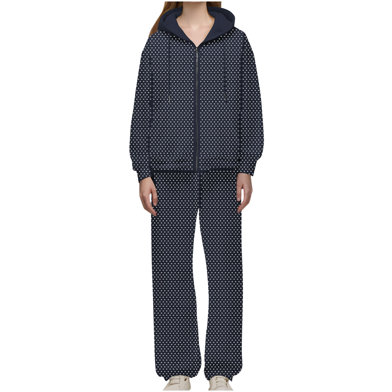 hotojiny Women's Sweatsuit Set Fashion Long Sleeve Hoodies Zip up ...