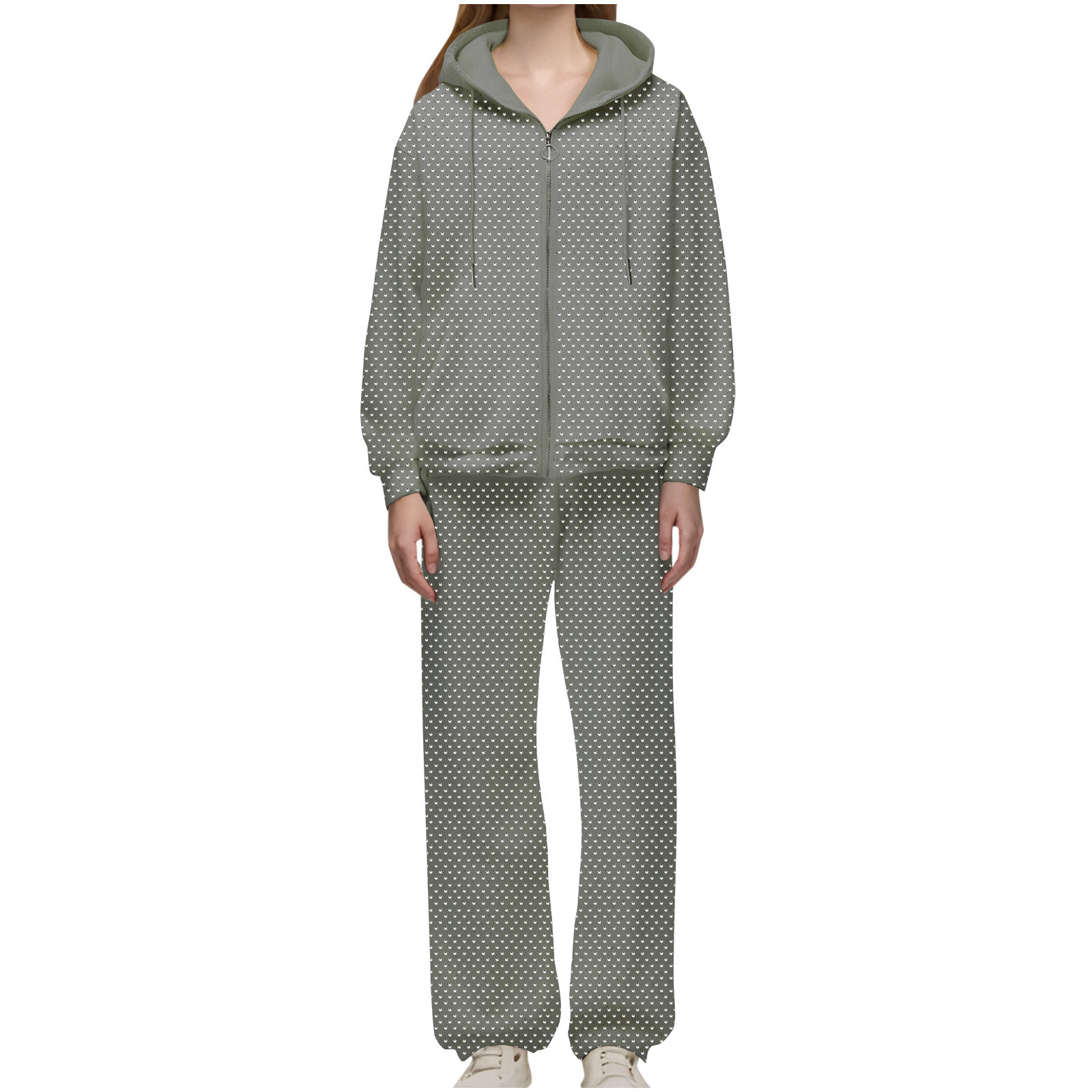 hotojiny Women's Sweatsuit Set Fashion Long Sleeve Hoodies Zip up ...