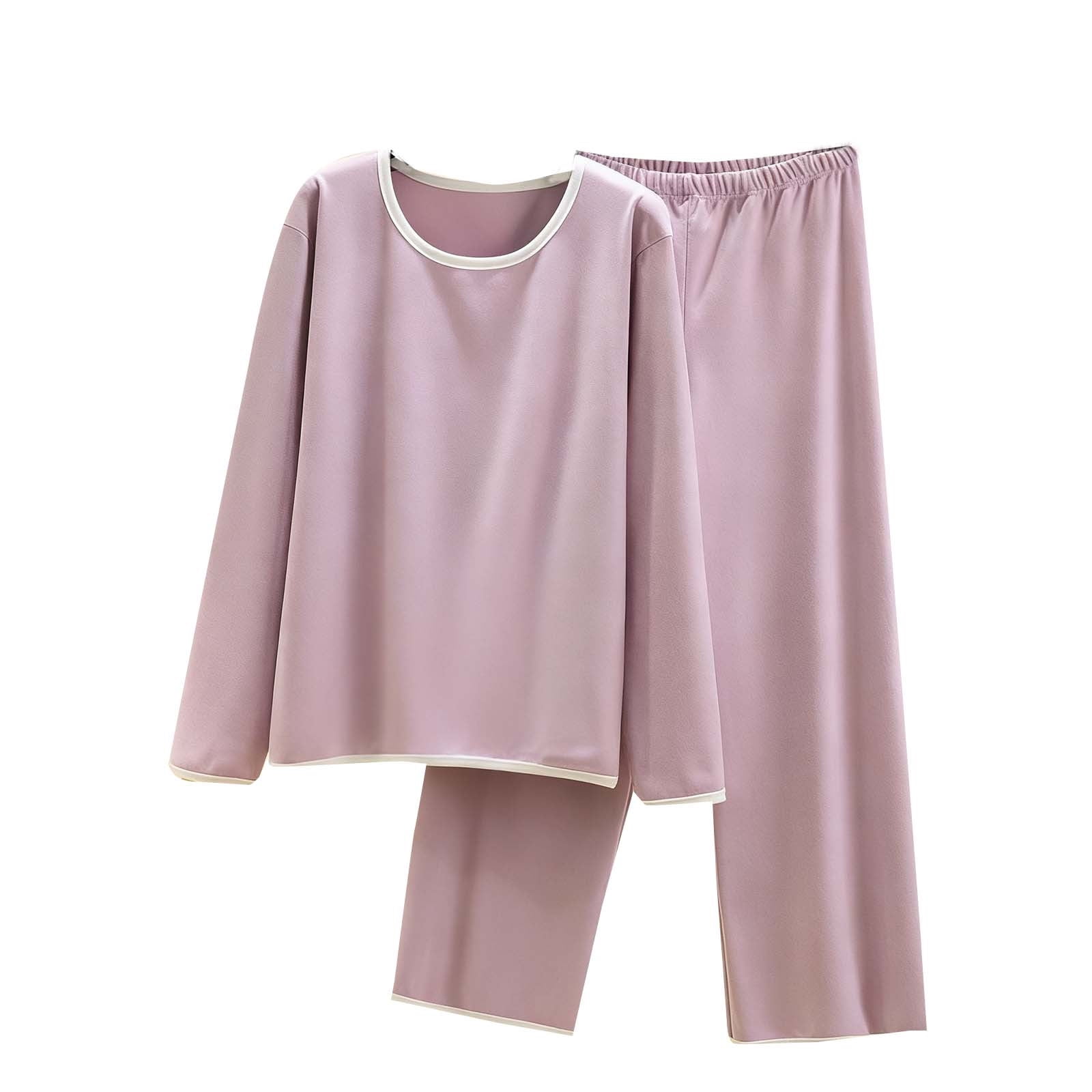 hotojiny Womens 2 Piece Pajama Set Fall Winter Long Sleeve Sleep Top ...