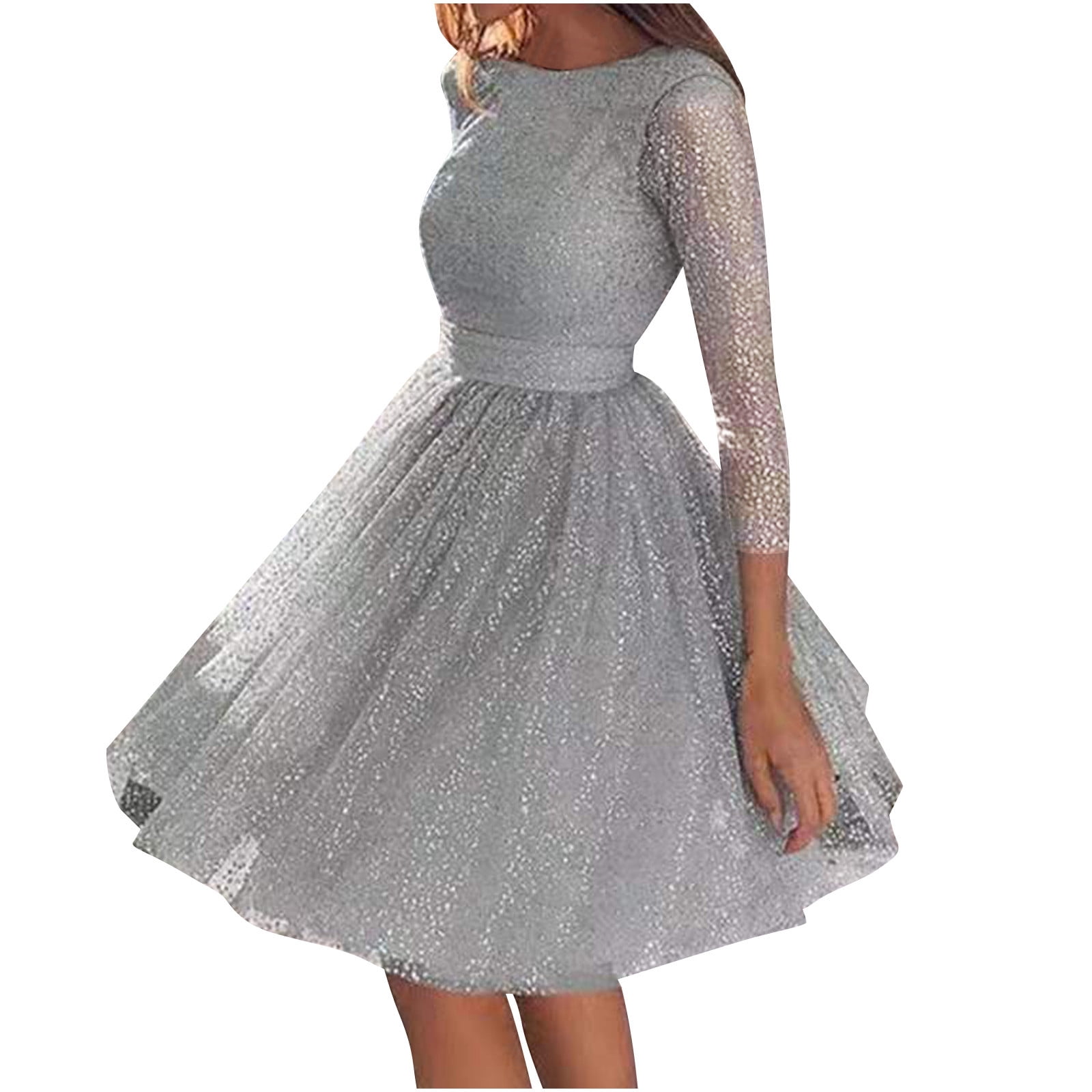 hotojiny Womens Sequin Cocktail Dresses Fashion Wedding Guest Party ...