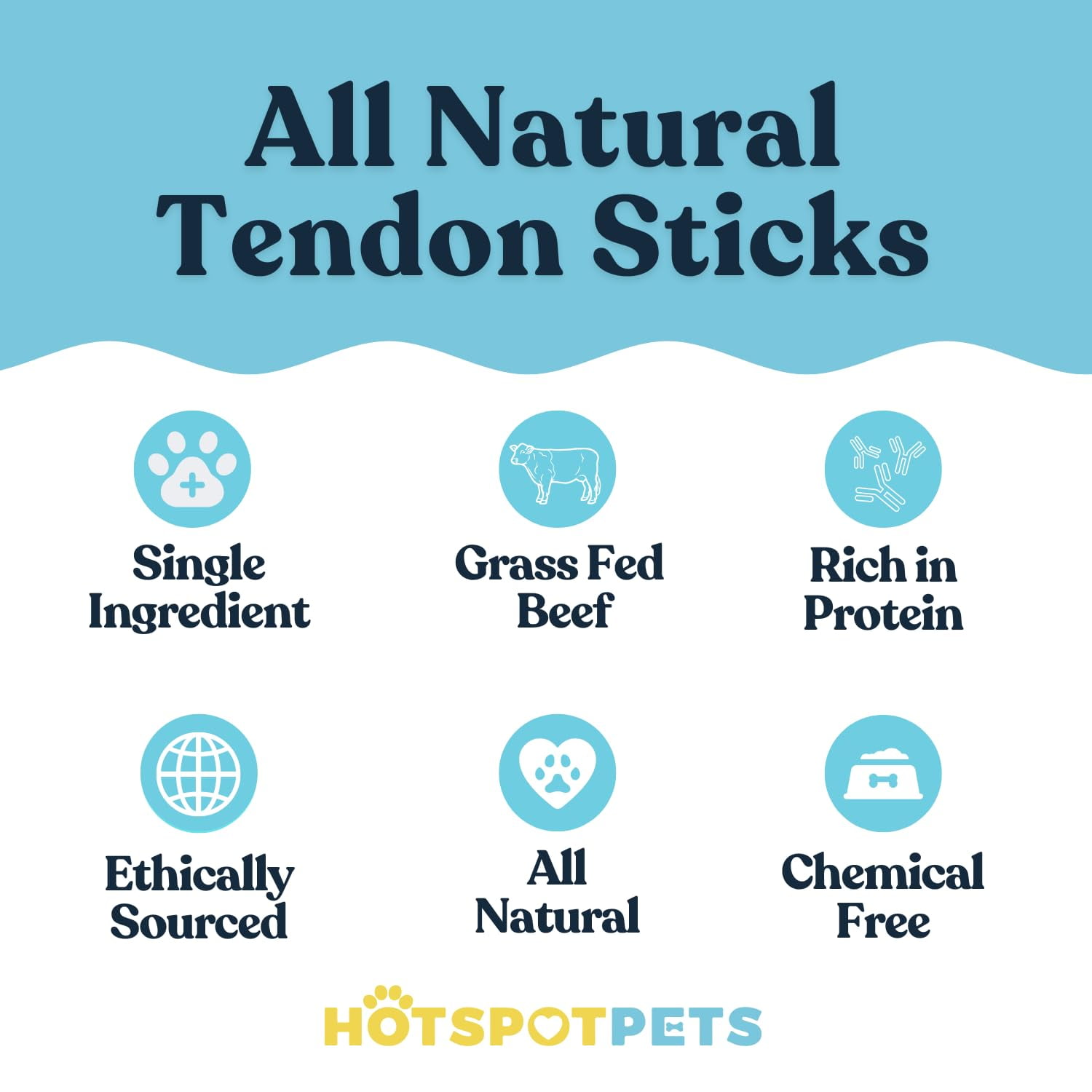 hotspot pets Beef Tendon Chews for Dogs H2FSD(10 Pack) - 8 Inch All ...