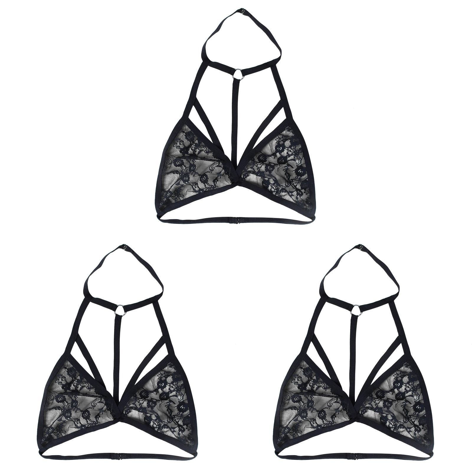 houlder Women's Neck Lace Hollow Bras Packs Out Back Lace Bra Ultimate ...