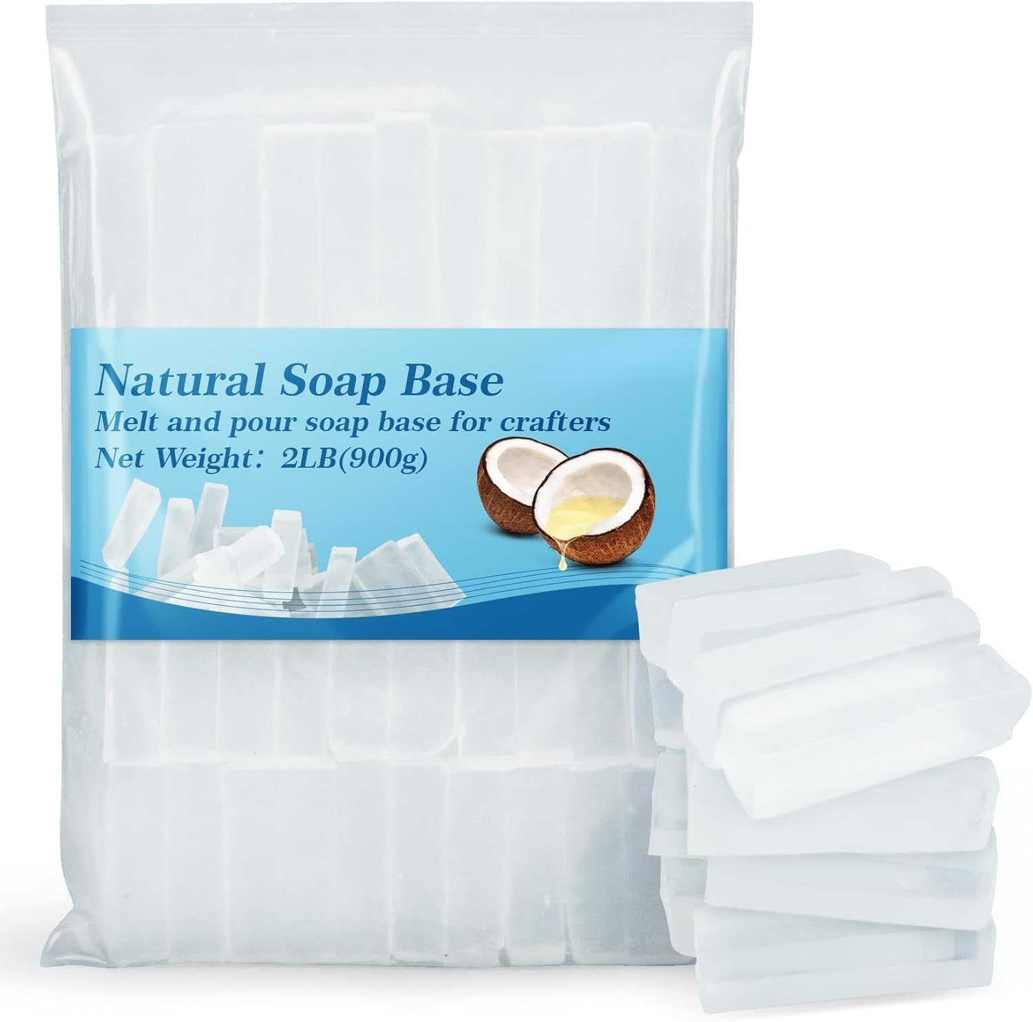 MaxxMarket Soap Base Natural 2LB - Clear Glycerin Base for Soap Making ...