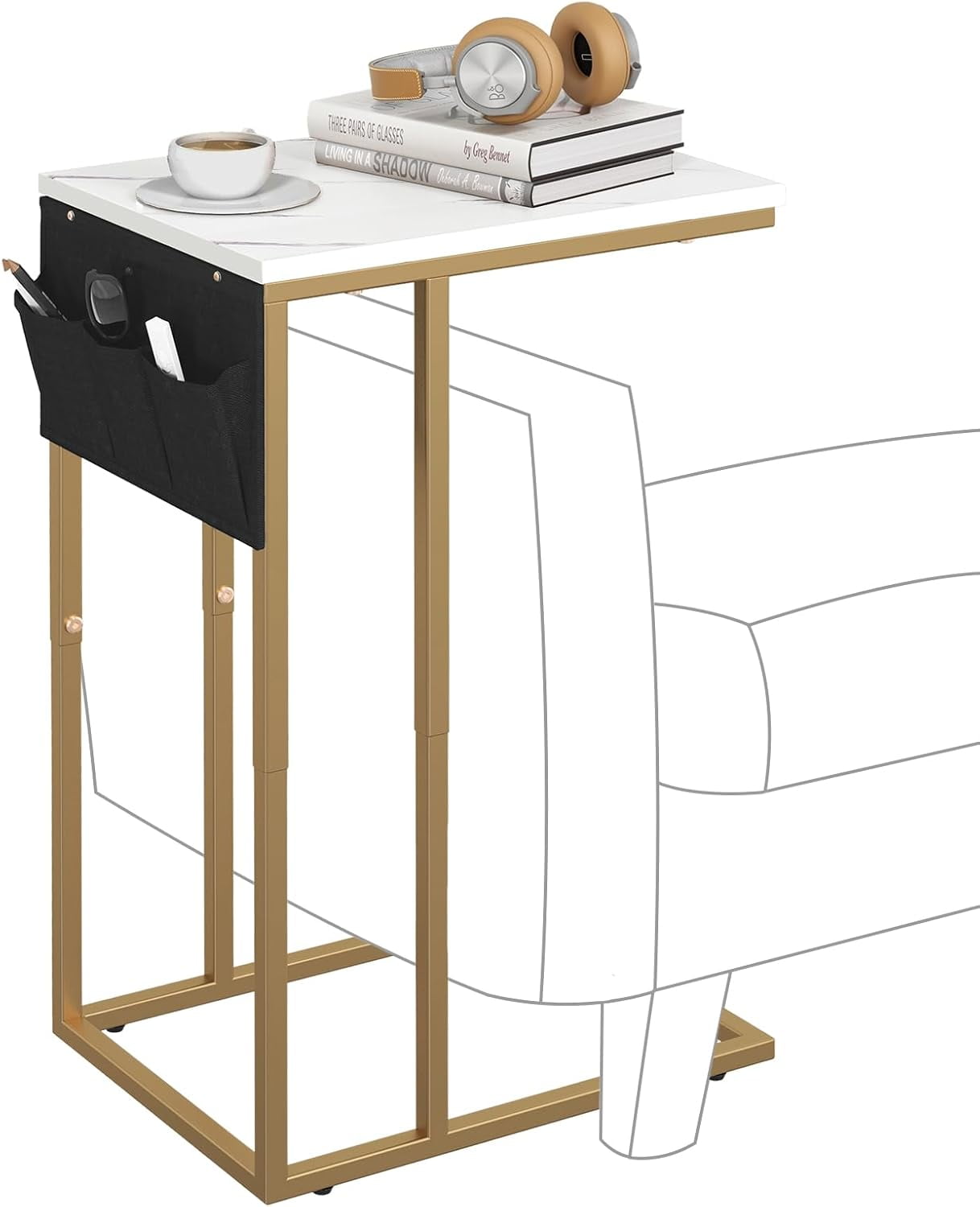 hsrhsgaga C Shaped End Table Side Table for Living Room Couch Tables ...