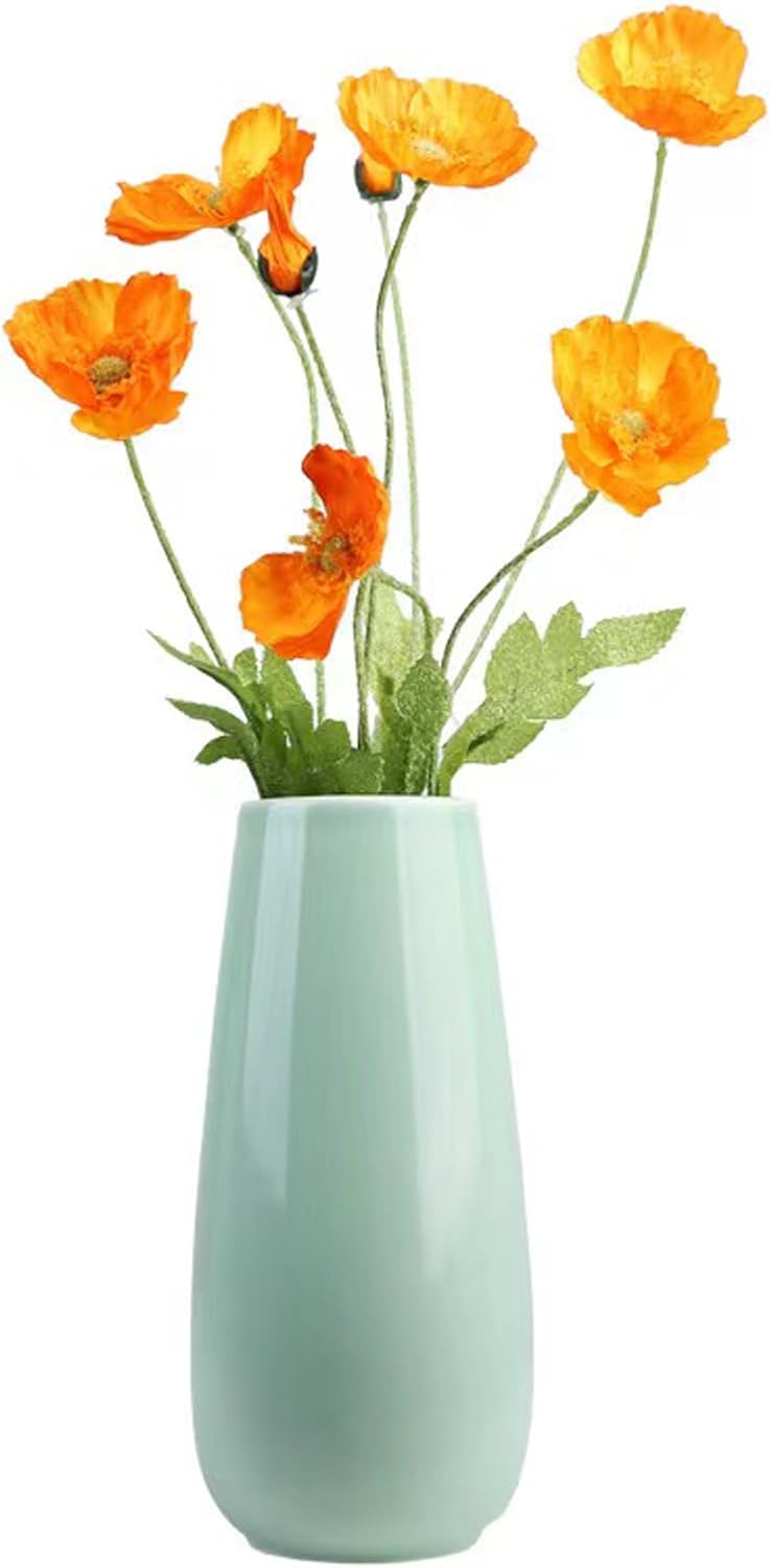 hsrhsgaga JKLCH LTKIF Green Ceramic Vase Small Light Green Ceramic Vases Mint Green Flower Vase ...