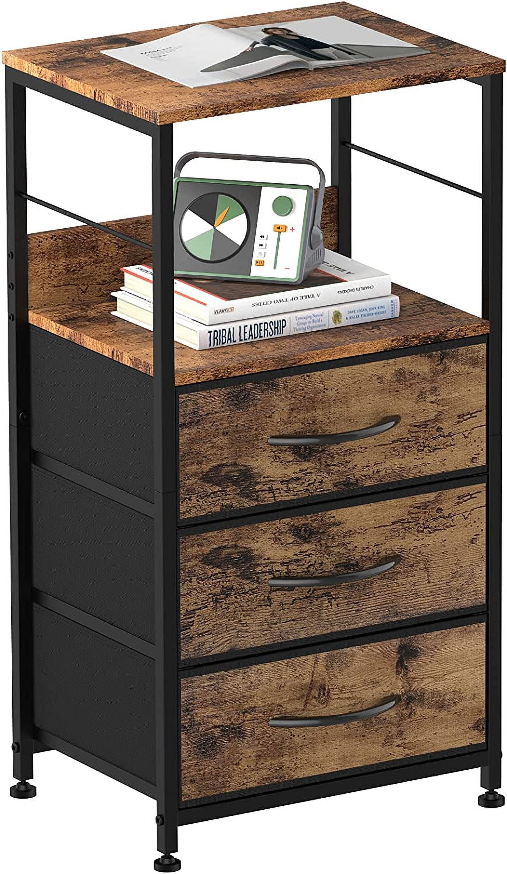 hsrhsgaga Nightstand with Drawers Bedroom Side Table Night Stand with ...
