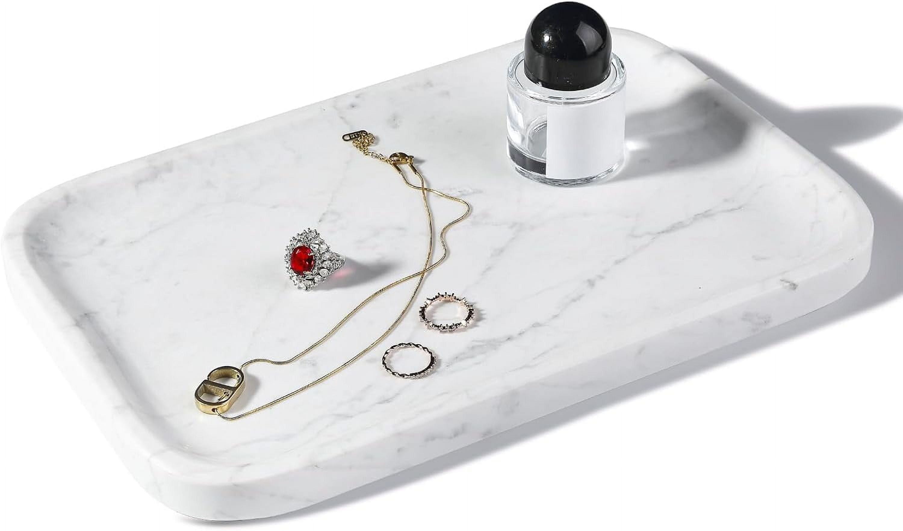hsrhsgaga Vanity Trays Marble Bathroom Tray for Countertop Decorative ...