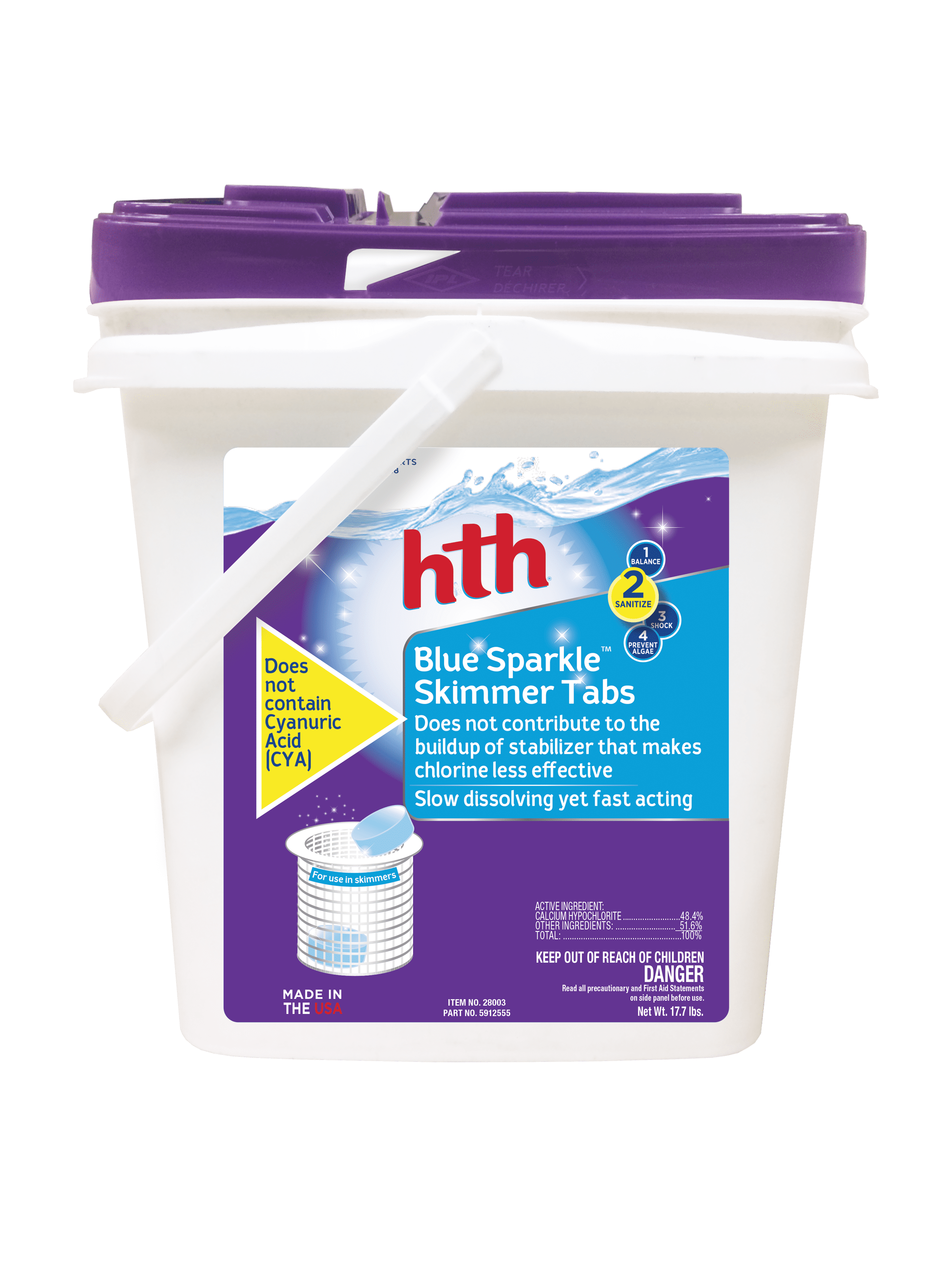 hth Pool Blue Sparkle Skimmer Tabs, 17.7lb - Walmart.com