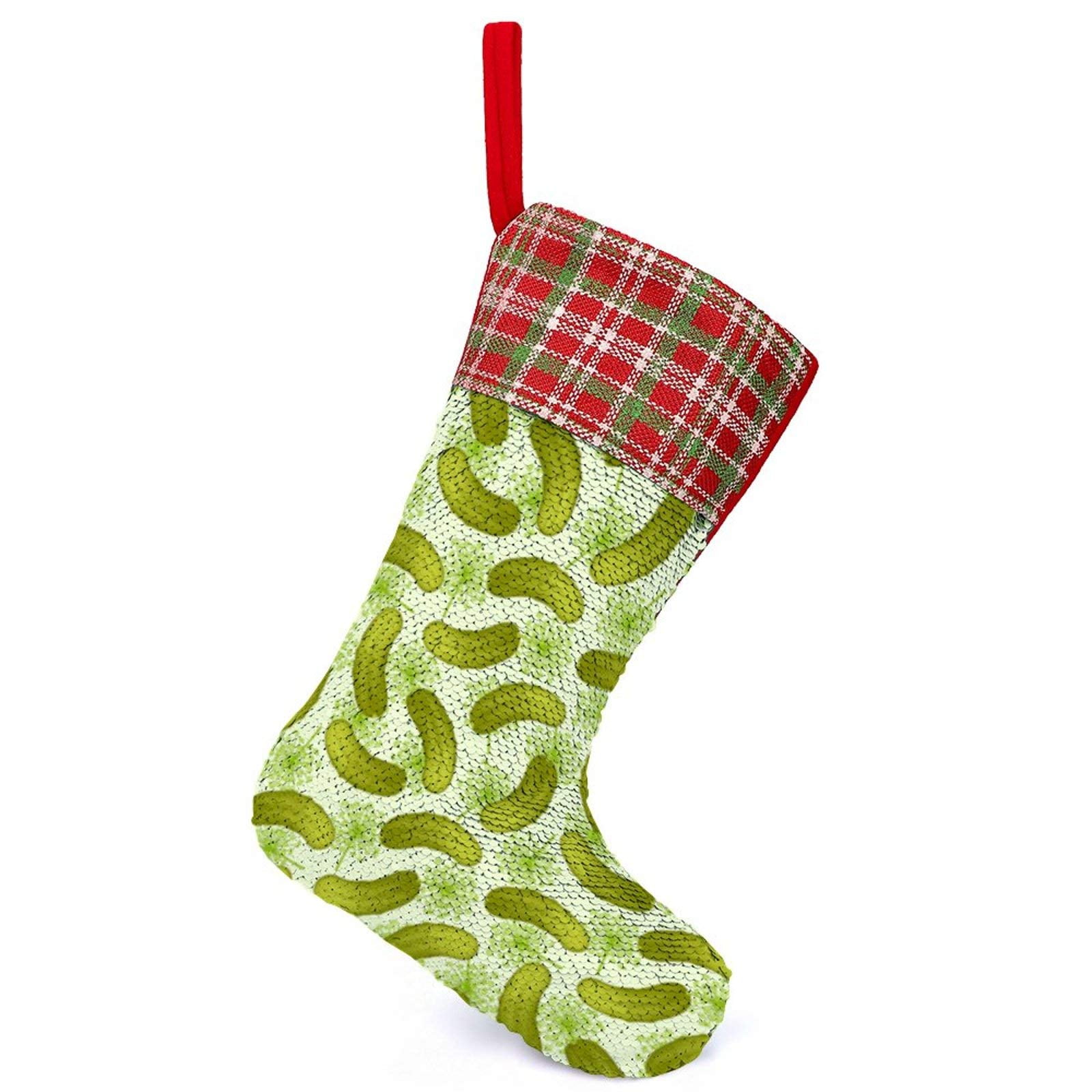 htrewtregregre Sequin Christmas Stocking Funny 3D Dill Pickles Image ...