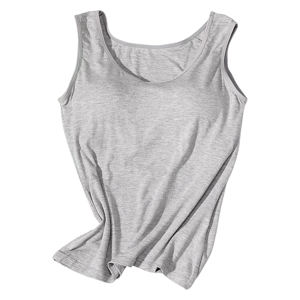 WBQ Women's Tank Top with Built in Bra Wide Shoulder Strap Camisoles ... WBQ Women's Tank Top with Built in Bra Wide Shoulder Strap Camisoles ...