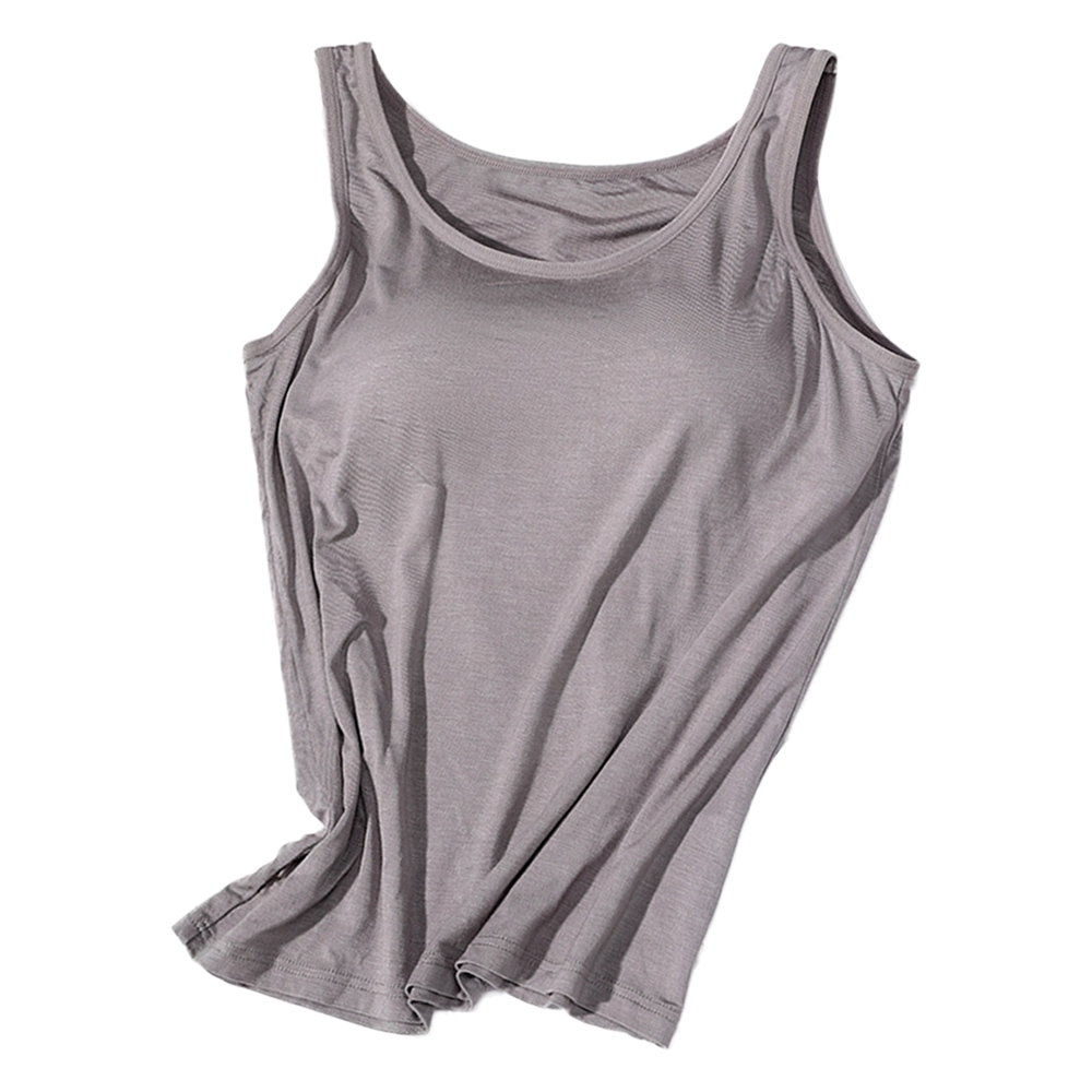 WBQ Women's Tank Top with Built in Bra Wide Shoulder Strap Camisoles ...