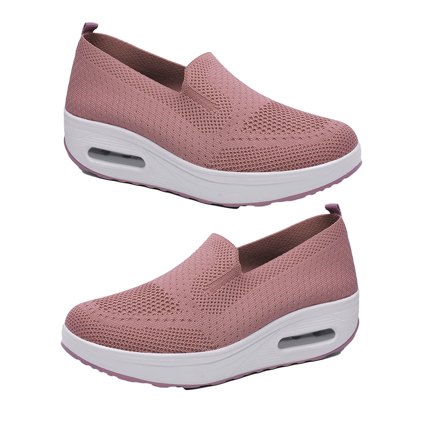huanledash 1 Pair Casual Shoes Breathable Mesh Low Wedge Slip-on Anti ...