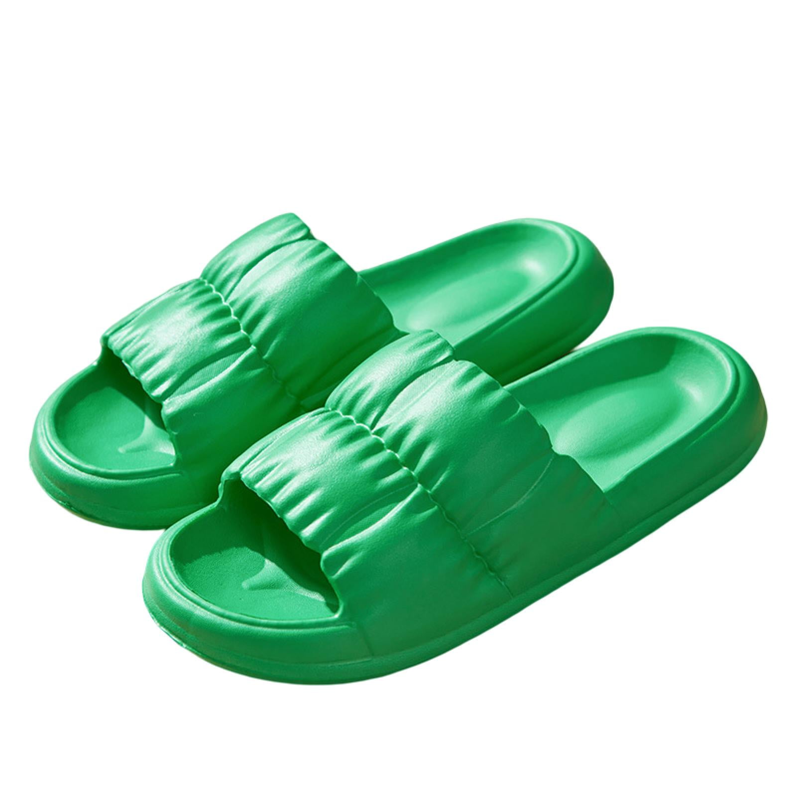 huanledash 1 Pair Unisex Slippers Pleats Thick Platform Anti Skid Soft ...