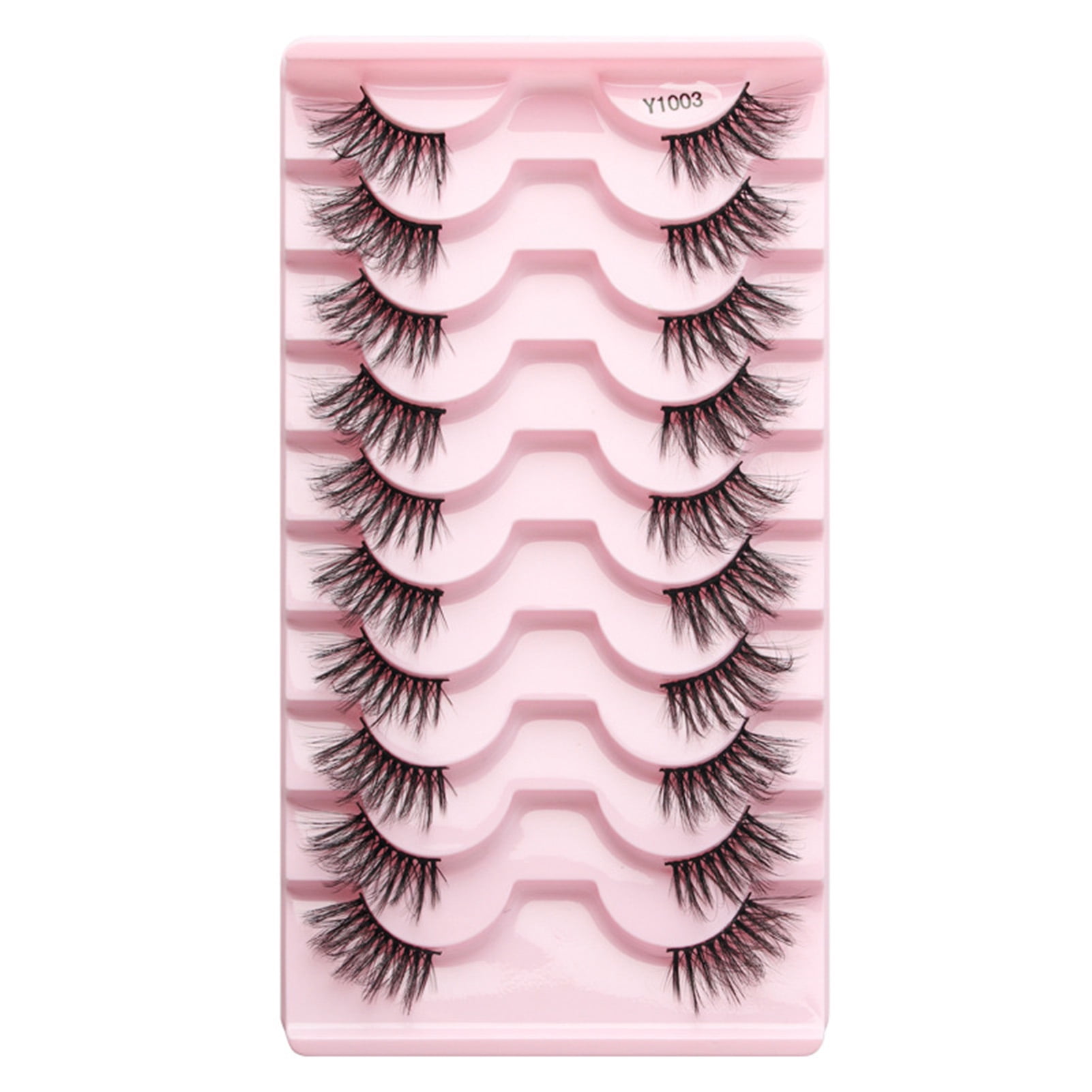 huanledash 10 Pairs Half Fake Lashes Natural Curl Wispy Thick 3D Effect ...