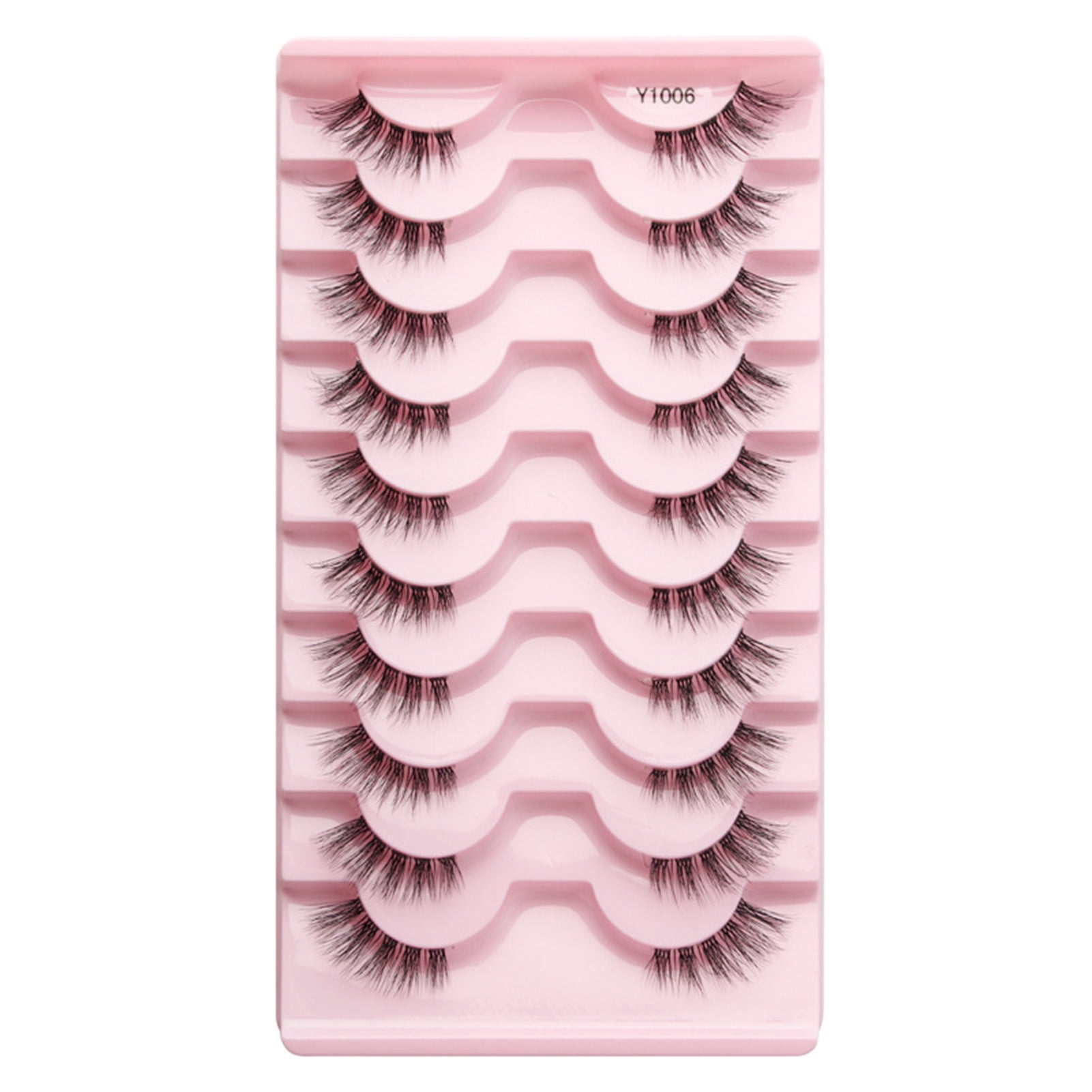 huanledash 10 Pairs Half Fake Lashes Natural Curl Wispy Thick 3D Effect ...