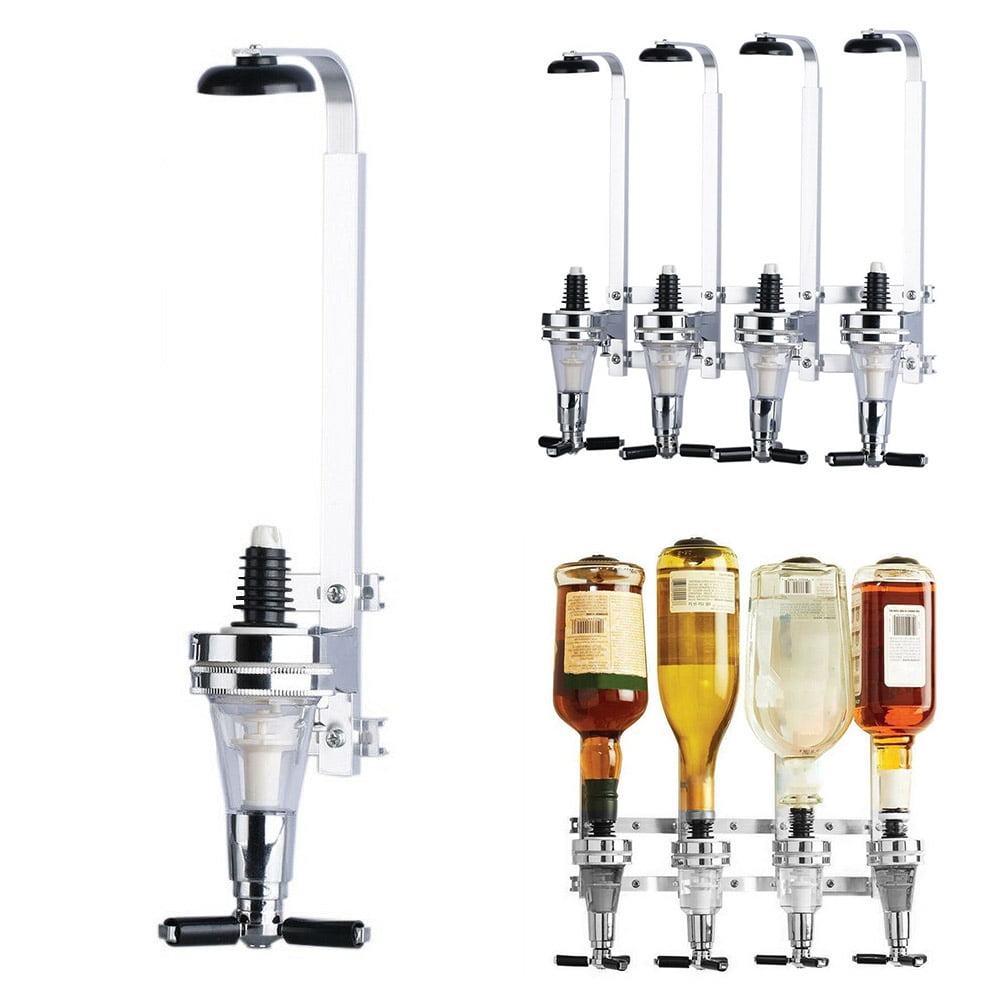 huanledash 25/30/45ml Wall Mounted Stand 4 Bottle Beer Wine Dispenser ...