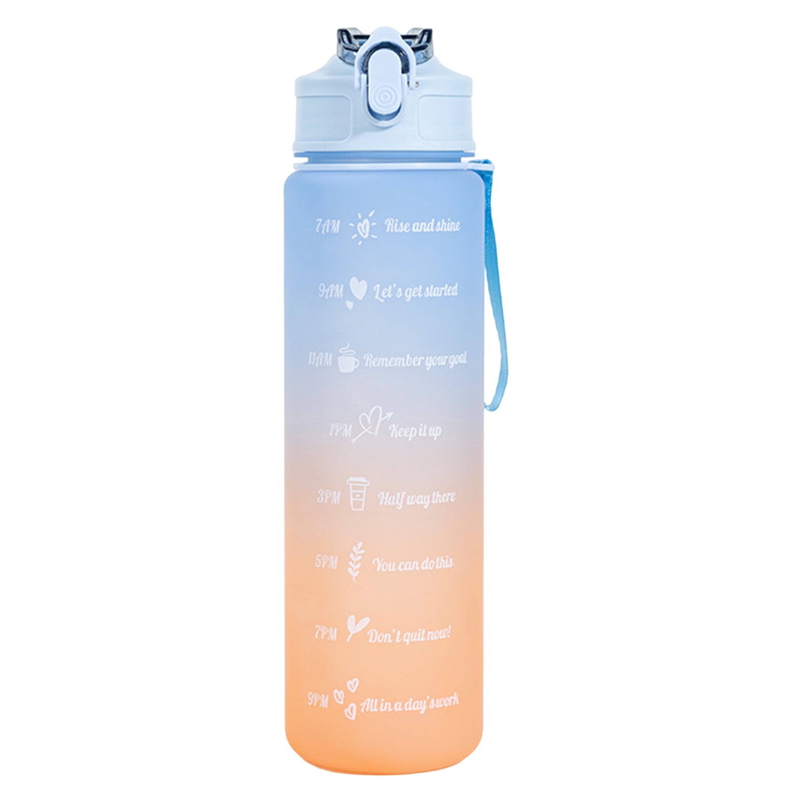 Huanledash 750ml Drinking Bottle Gradient Large Capacity Leak-proof Ins Style Traveling Straw ...