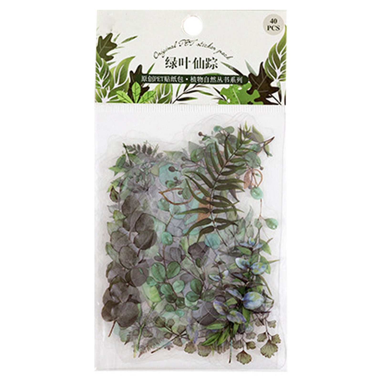 huanledash 80Pcs/Set Floral Scrapbook Sticker Transparent PET ...