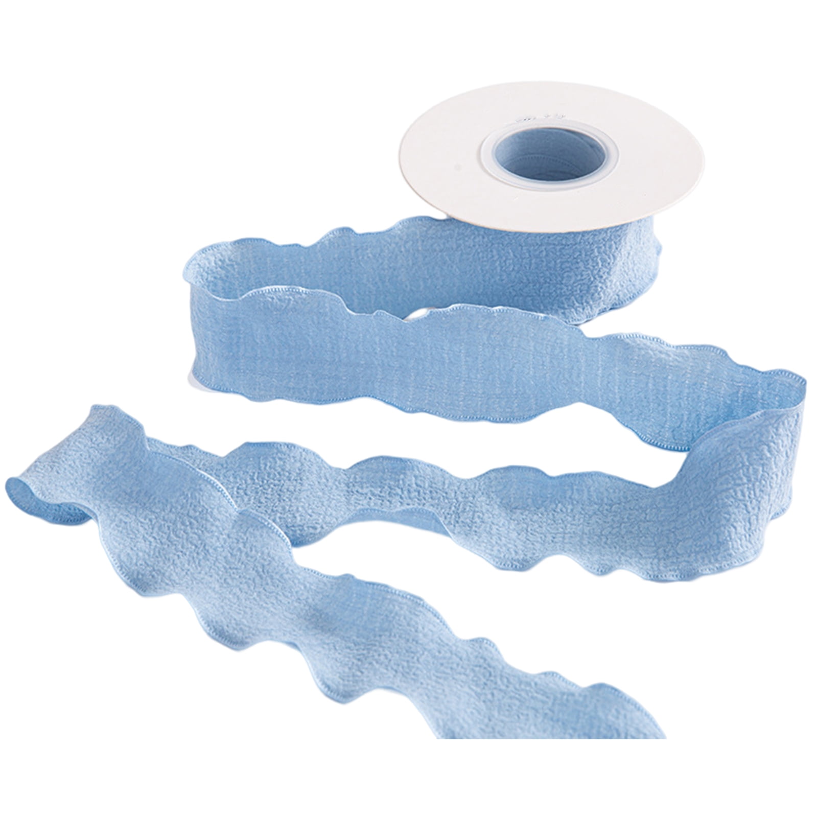 huanledash 9m Packing Ribbon Cuttable Solid Color Ruffled Edge Wave ...