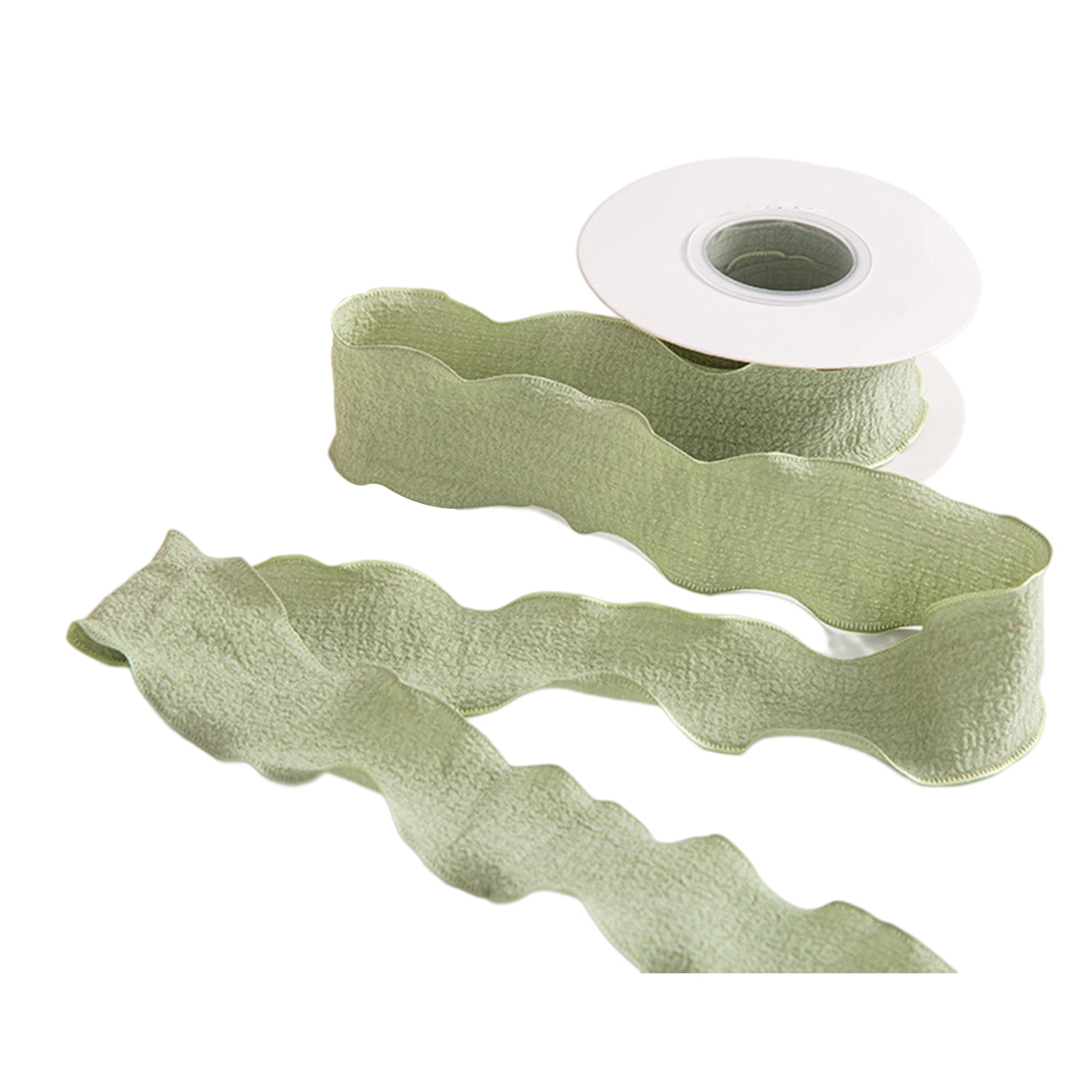 huanledash 9m Packing Ribbon Cuttable Solid Color Ruffled Edge Wave ...