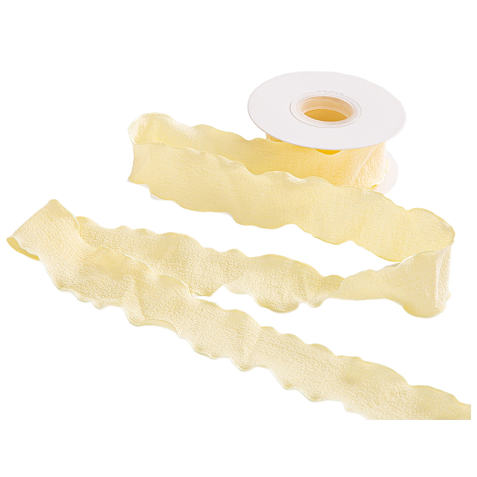 huanledash 9m Packing Ribbon Cuttable Solid Color Ruffled Edge Wave ...