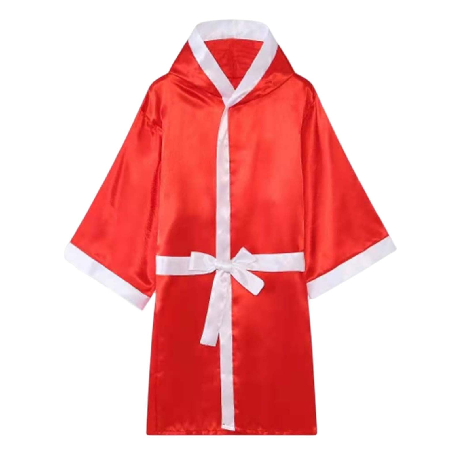 huanledash Boxing Robe Silky Comfortable Loose Fit Long Sleeve Hooded ...