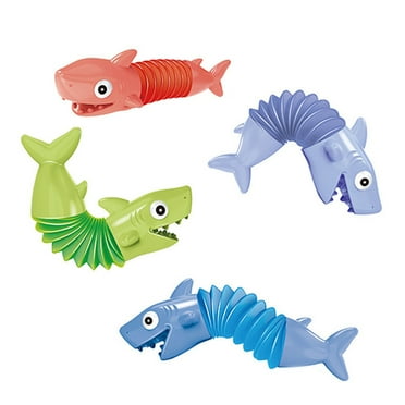 Gwen Studios Fidget Shaker Slug Toy for Kids, 7.6" x 3.3" Blue Shark ...