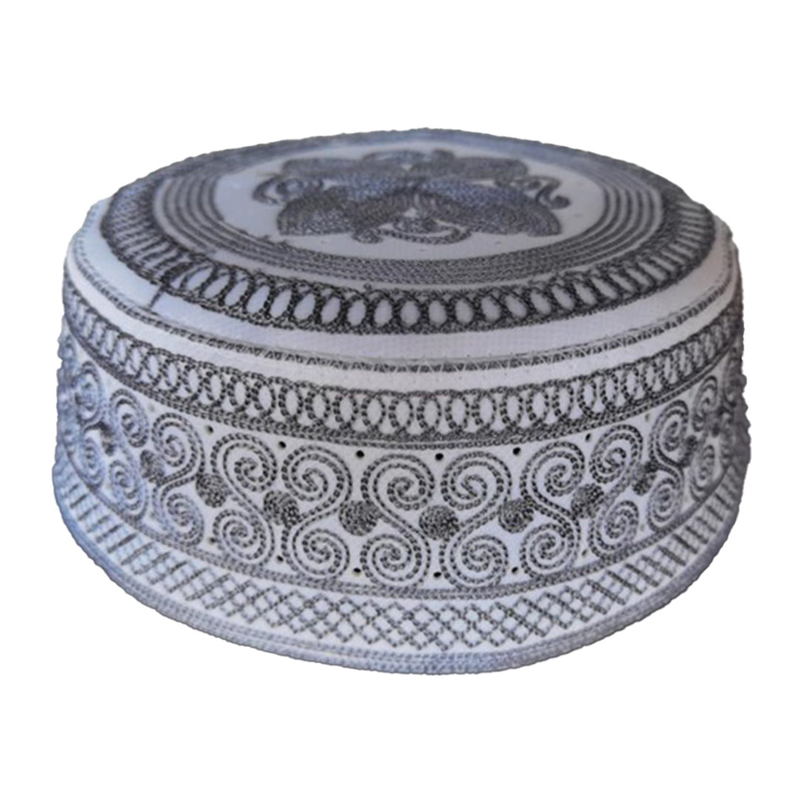 huanledash Men Hat Vintage Ethnic Flat Top Round Embroidery Head ...