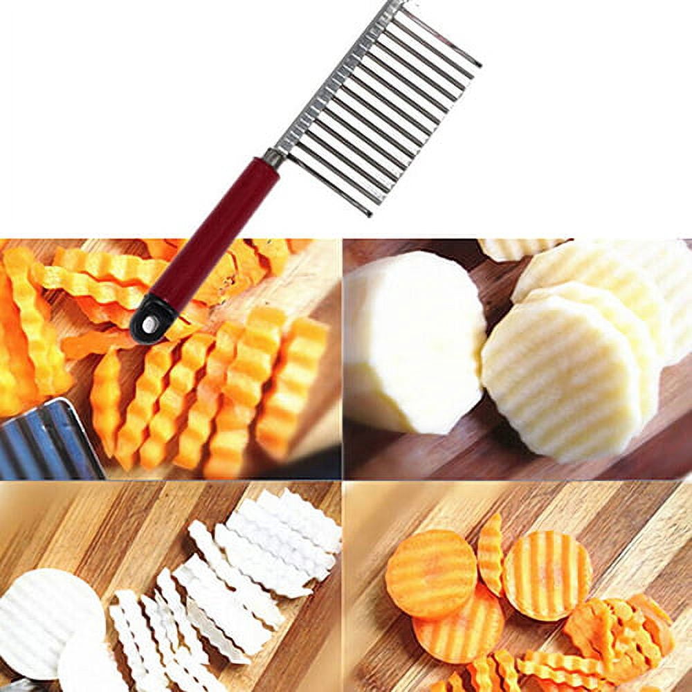huanledash Stainless Steel Potato Chip Vegetable Crinkle Cutter Blade ...