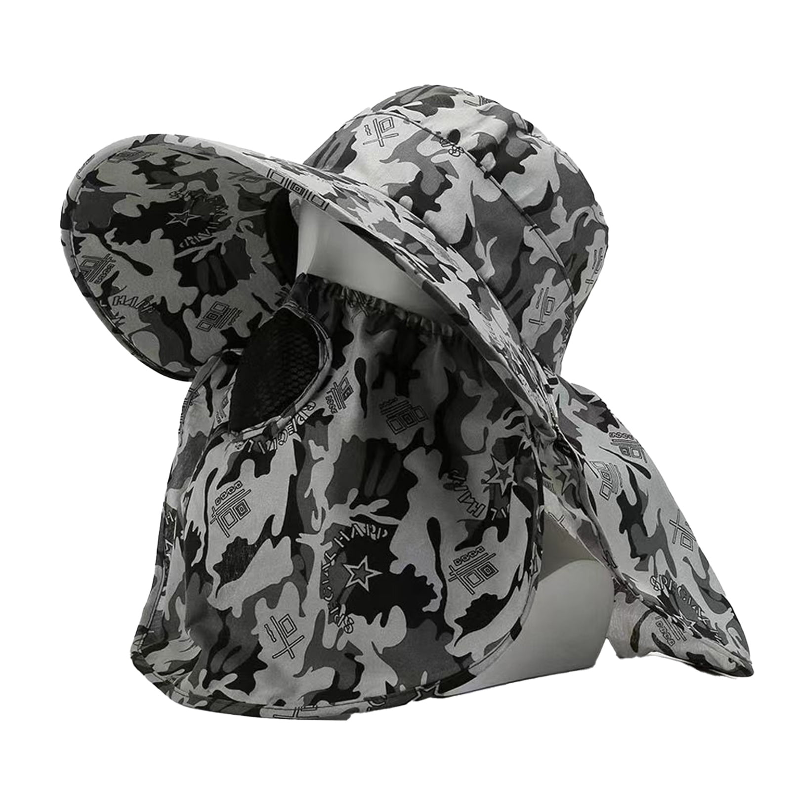 huanledash Sun Hat Full Face Sunshade Wide Brim Anti UV Sunburn Sun ...