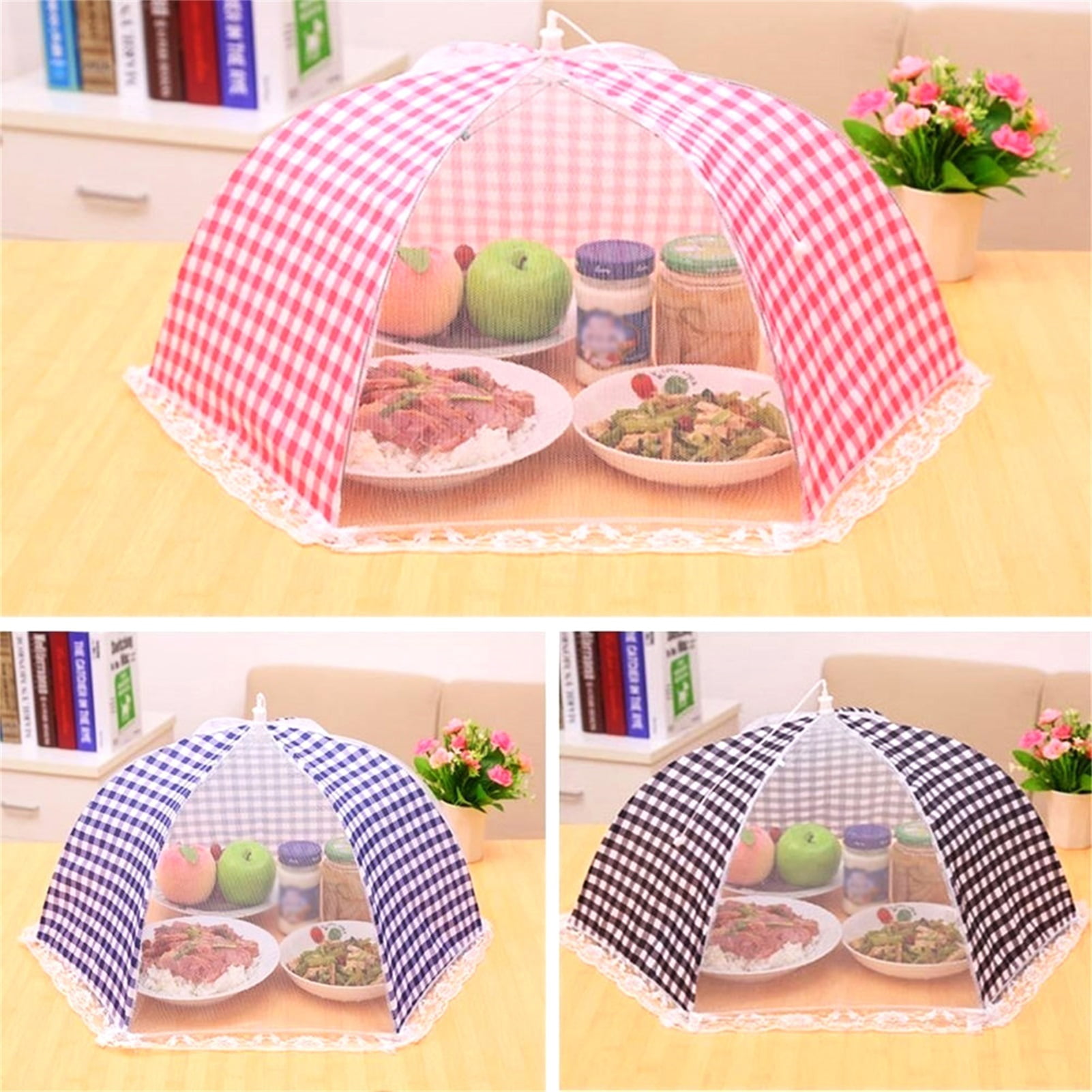 huanledash Table Food Cover Foldable Dustproof Reusable Mesh Anti Fly ...