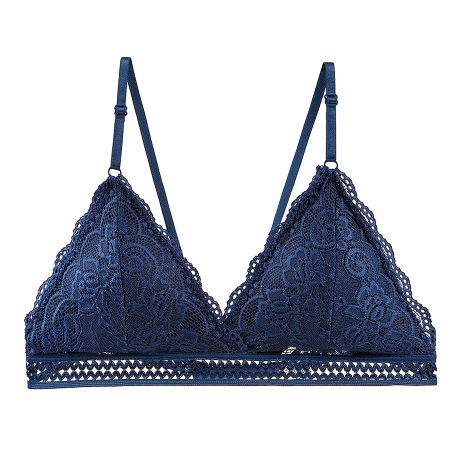 huanledash Women Bra Sexy Lace Adjustable Deep V Neck Wireless Lady ...