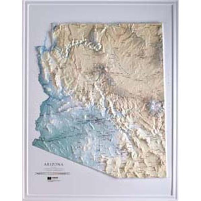 hubbard scientific raised relief map 961 arizona state map - Walmart.com