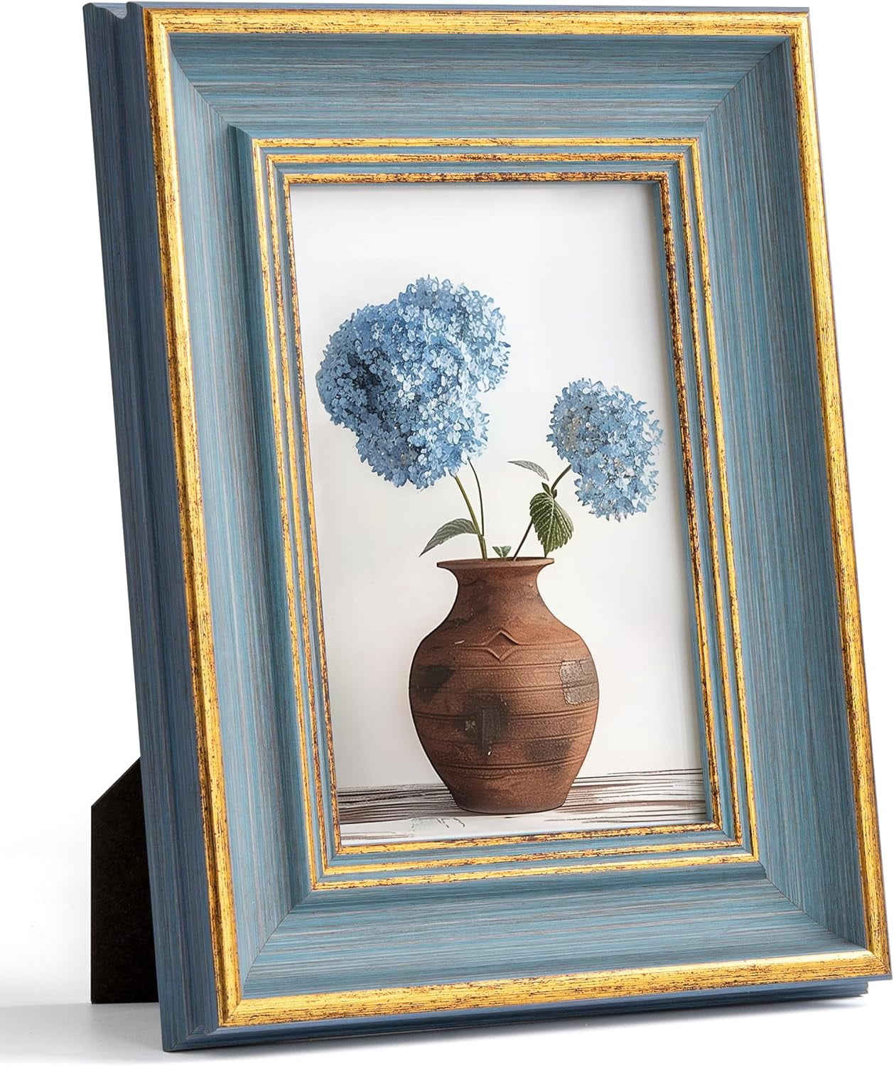 hubfctd 5x7 Vintage Picture Frame Elegant Retro Picture Frame Blue Gold ...