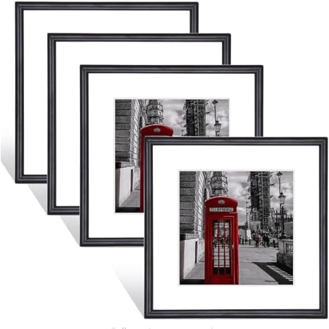hubfctd 6x6 Picture Frame Black Thin Metal Square Picture Frames for ...