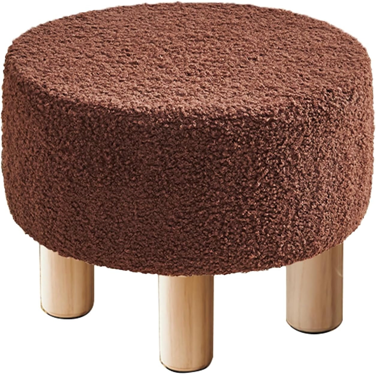 hubfctd Foot Stool Velvet Ottoman Stool Round Footstool for Couch Desk ...