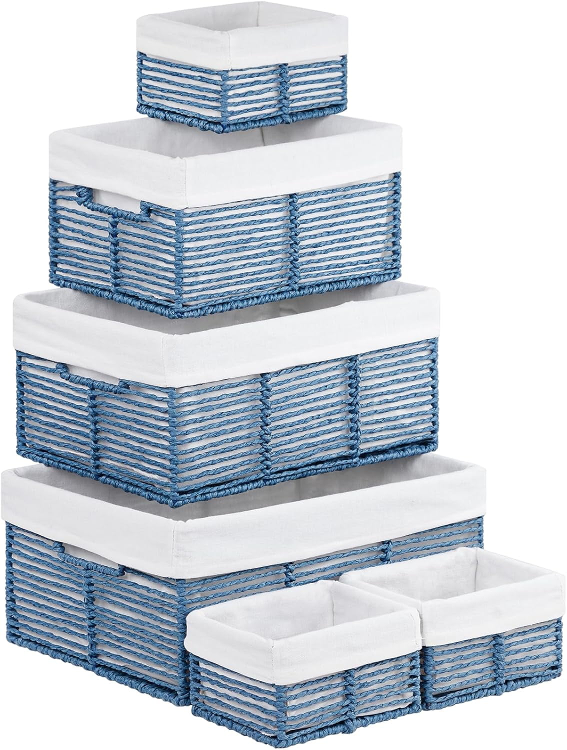 vftybngy HCOCM Wicker Storage Basket 6 Pack Baskets for Organizing ...