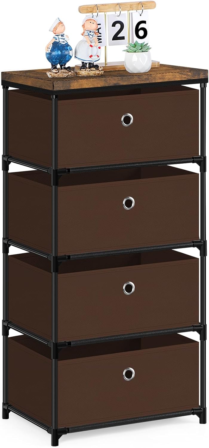 hubfctd Small Fabric Dresser and Chest of Drawers - Bedside Table with ...