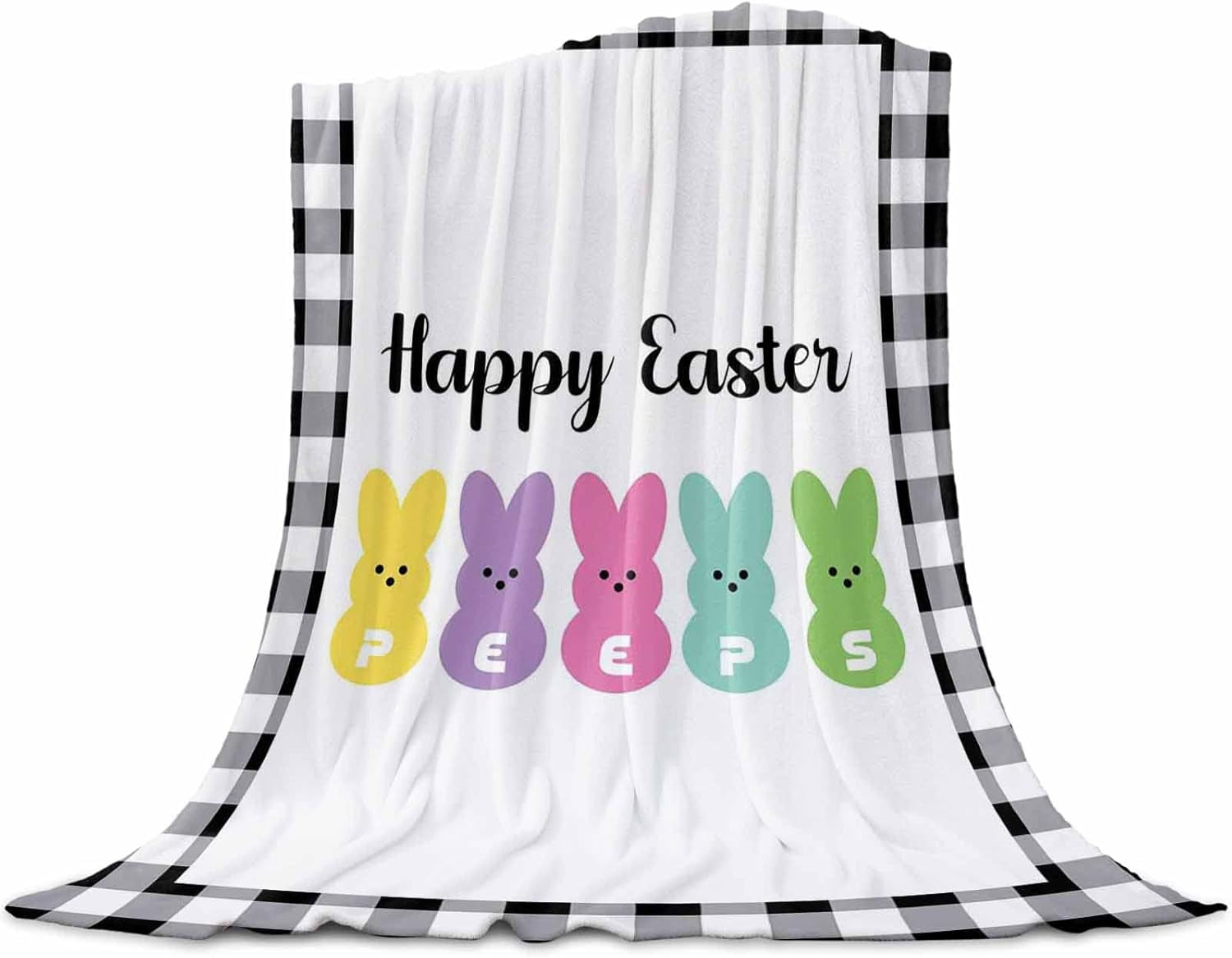 huguu Easter Throw Blanket Happy Easter Peeps Lightweight Cozy&Soft ...