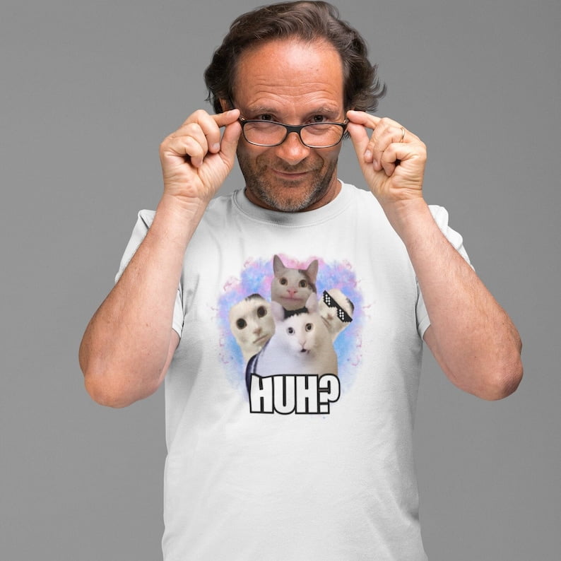huh goofy ahh cat meme funny Tshirt, absurd shirt, weirdcore shirt ...