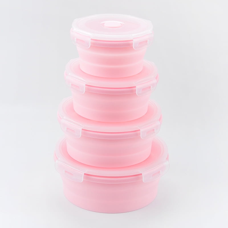 huhao Collapsible Bowl Set-4-Pack Silicone Food Storage Containers ...