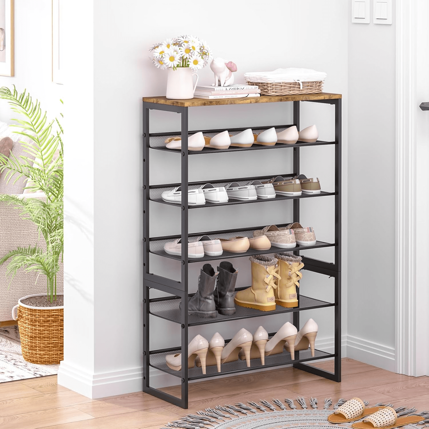 hujikou Shoe Rack 8 Tiers Shoe Storage Organizer Large Capacity Storage ...