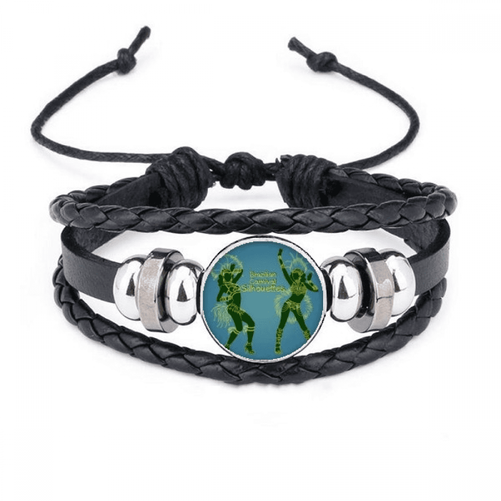 hula outline brazilian brazil cultural bracelet braided leather woven ...
