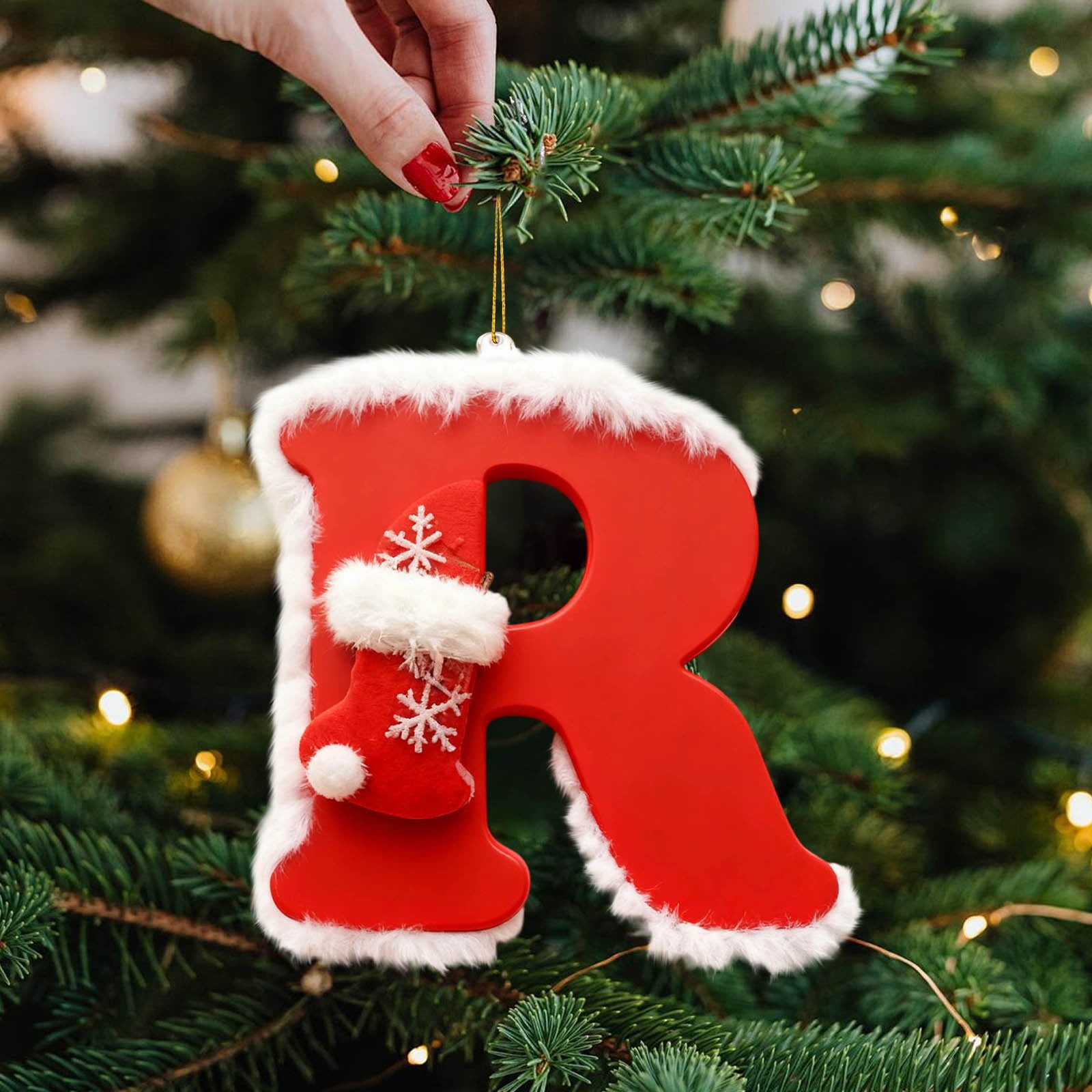 hulanddfd 26 Letters Christmas Ornaments, 3.15" Double-Sided Printed ...